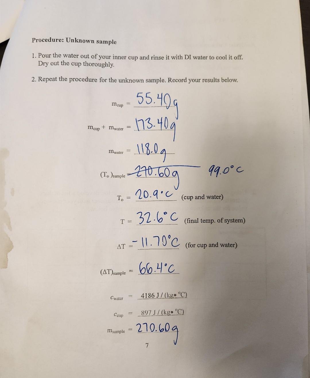 Solved Analysis: 1. For clarity, copy all the raw data you | Chegg.com