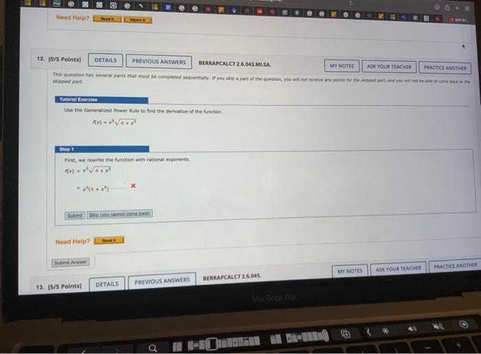 Solved Use the Generalized Poeer Ruile to find the | Chegg.com