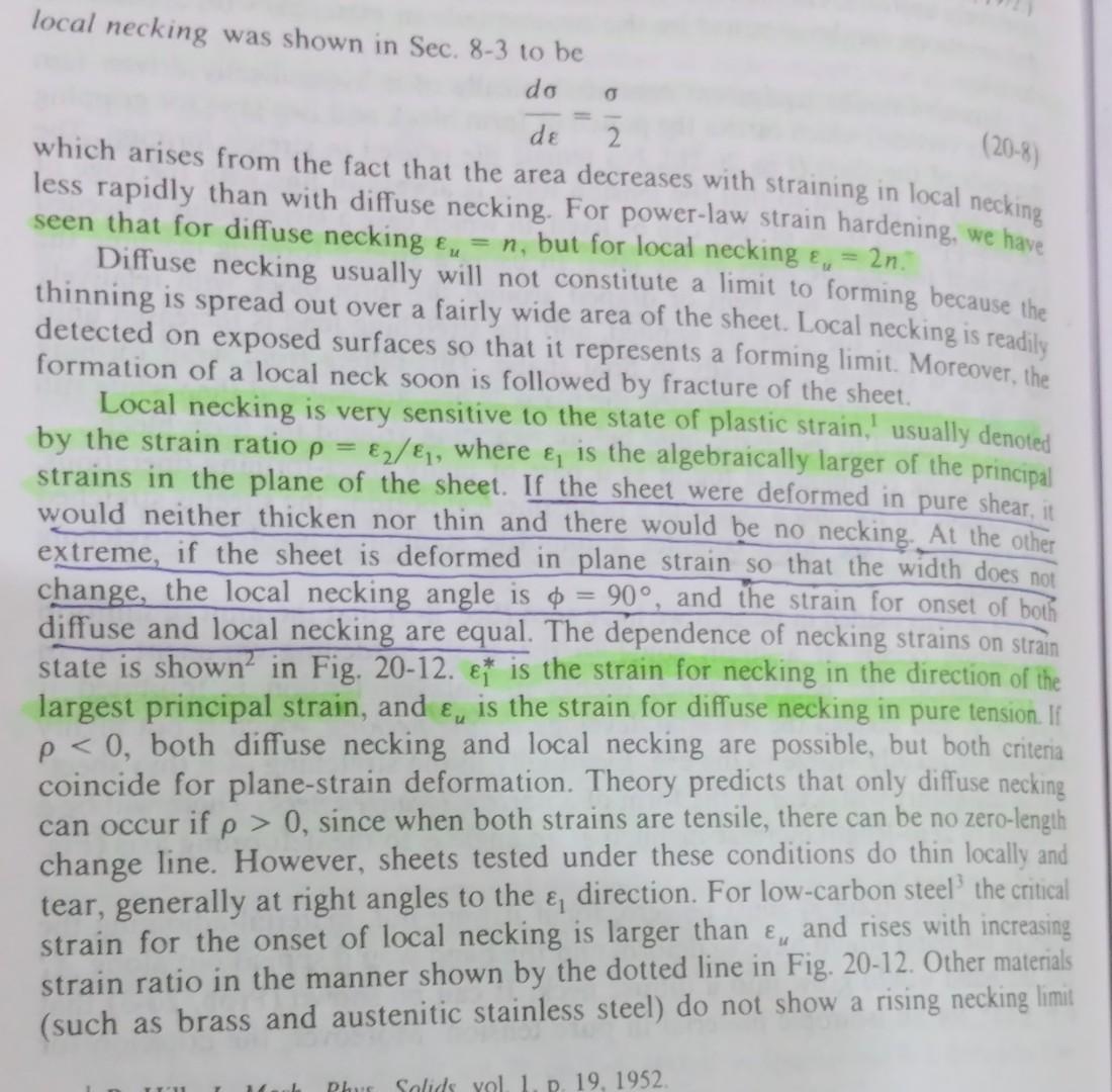 Solved Figure 20-12 Variation of necking limits with strain | Chegg.com