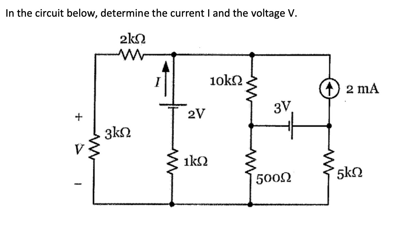 Solved In the circuit below, determine the current I and the | Chegg.com