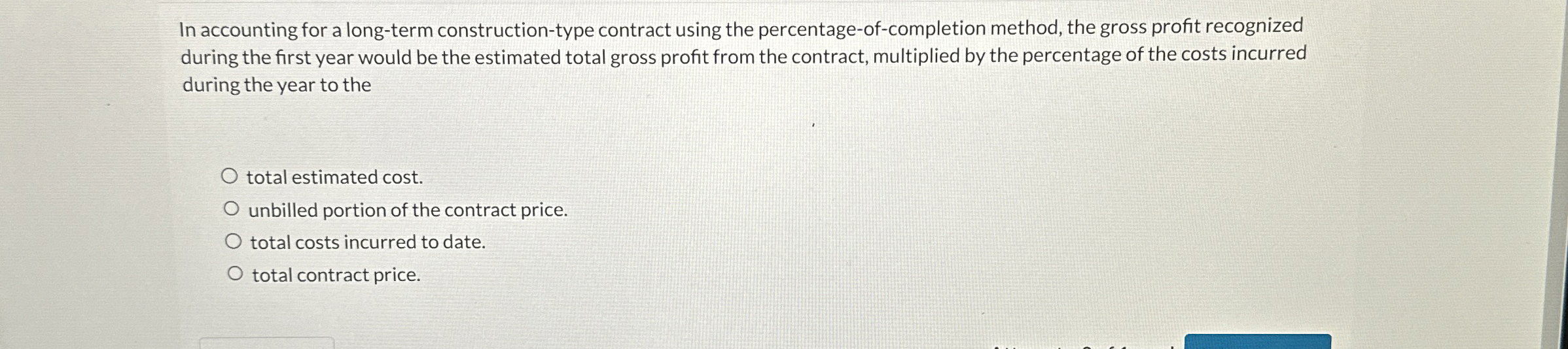 Solved In accounting for a long-term construction-type | Chegg.com