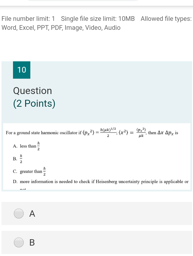 Solved File number limit: 1 Single file size limit: 10MB | Chegg.com