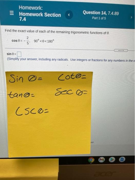 Solved Homework Homework Section 7 4 Question 14 7 4 89