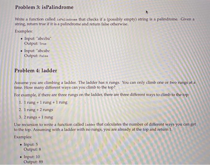 Solved Please use Python and the recursion template | Chegg.com