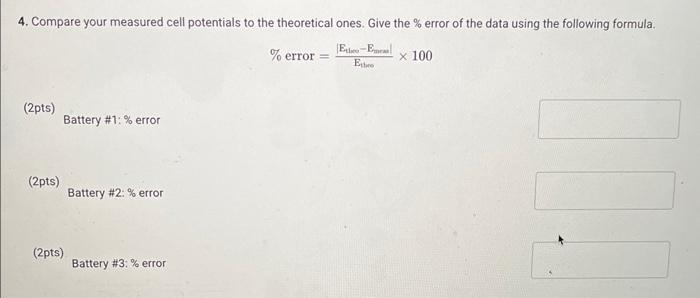 Solved Battery \#1: Anode concentration (M) Battery \#1: | Chegg.com