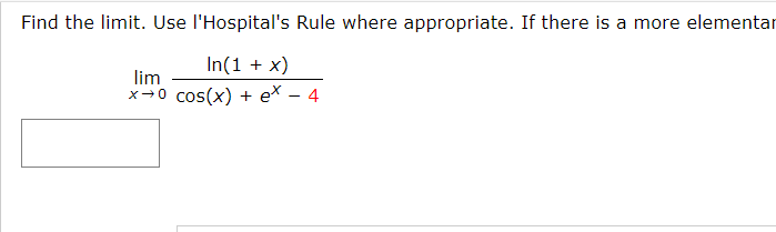 Solved Find the limit. ﻿Use l'Hospital's Rule where | Chegg.com
