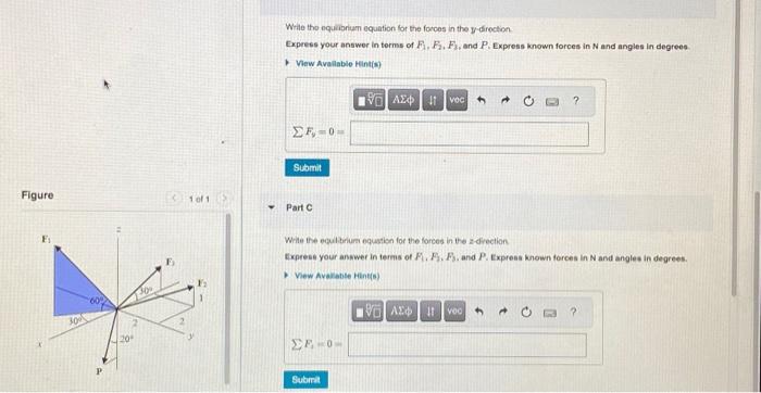 Solved four forces act on a particle that is in equilibrium | Chegg.com