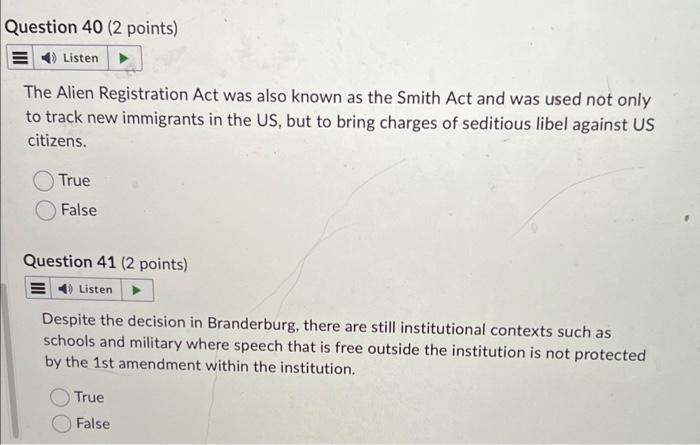 The Alien Registration Act was also known as the | Chegg.com