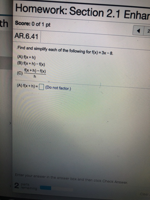 Solved Homework: Section 2.1 Enhar Score: 0 of 1 pt AR.6.41 | Chegg.com