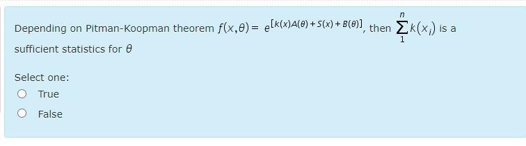 Solved n Depending on Pitman-Koopman theorem f(x,0) = | Chegg.com