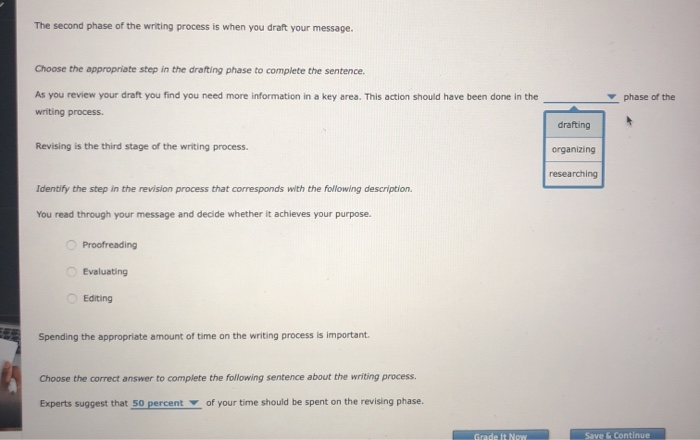 Solved The second phase of the writing process is when you | Chegg.com