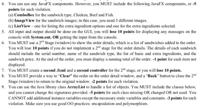 Solved 4 You Can Use Any Javafx Components However You 