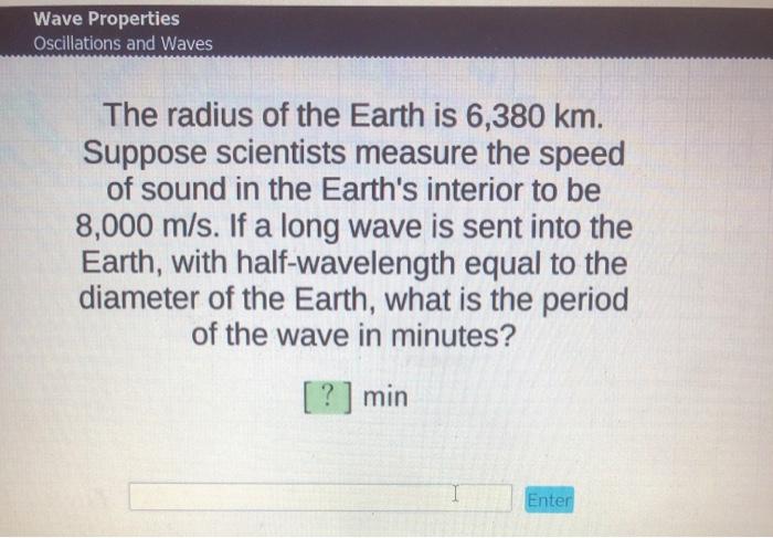 Solved Wave Properties Oscillations and Waves The radius of | Chegg.com