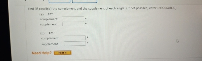 Solved Find (if possible) ﻿the complement and the supplement | Chegg.com