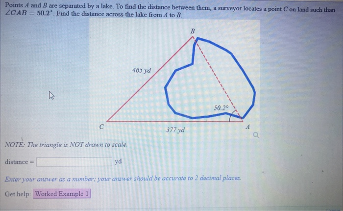 Solved Points A and B are separated by a lake. To find the | Chegg.com
