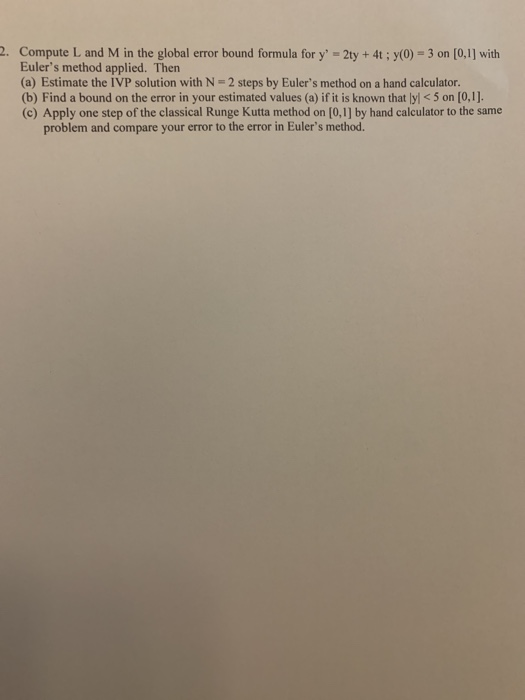 2 Compute L And M In The Global Error Bound Formula