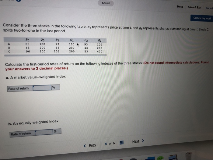 Solved consider the three stocks in the following table. Pt | Chegg.com