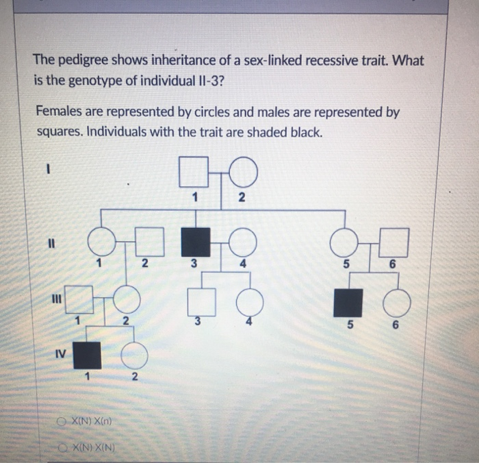 Solved The Pedigree Shows Inheritance Of A Sex Linked