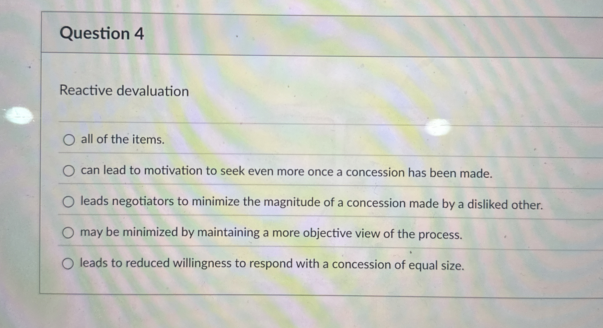 Solved Question 4Reactive devaluationall of the items.can | Chegg.com