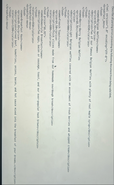 Solved Describe all parsing errors preventing the following | Chegg.com