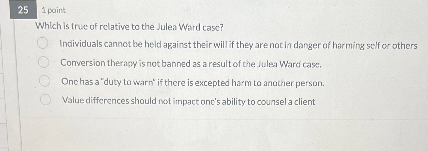 Solved 251 ﻿pointWhich is true of relative to the Julea Ward | Chegg.com