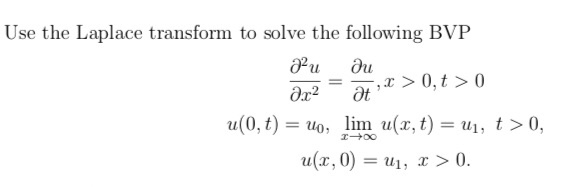 Solved Use the Laplace transform to solve the following BVP | Chegg.com