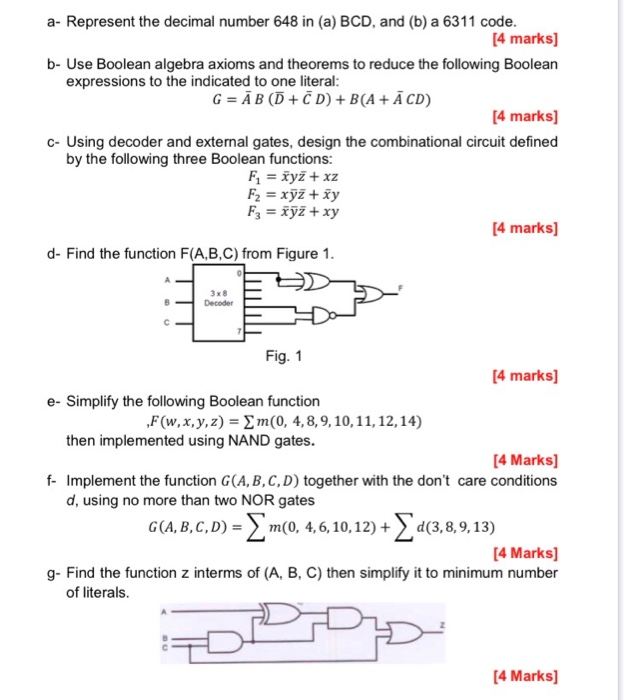 Solved a- Represent the decimal number 648 in (a) BCD, and | Chegg.com