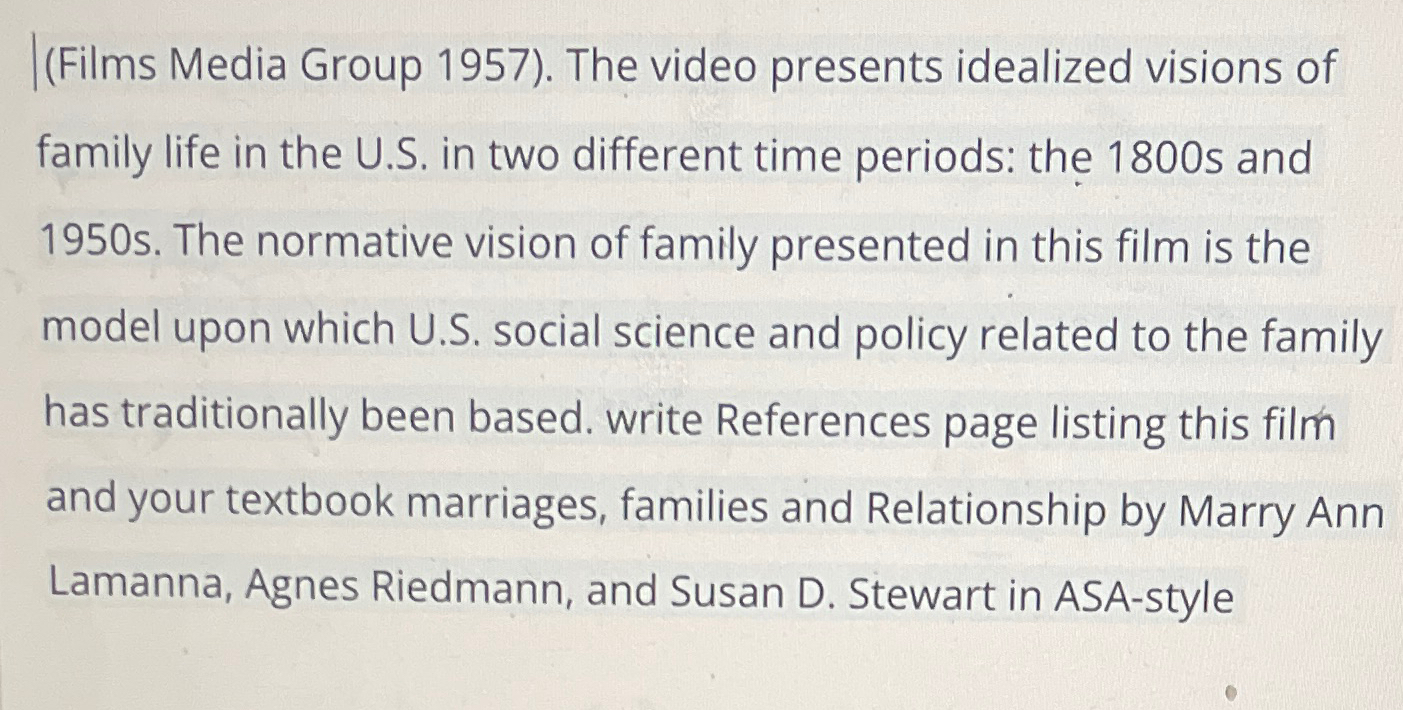 |(Films Media Group 1957). ﻿The video presents | Chegg.com