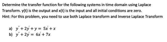 Solved Determine the transfer function for the following | Chegg.com