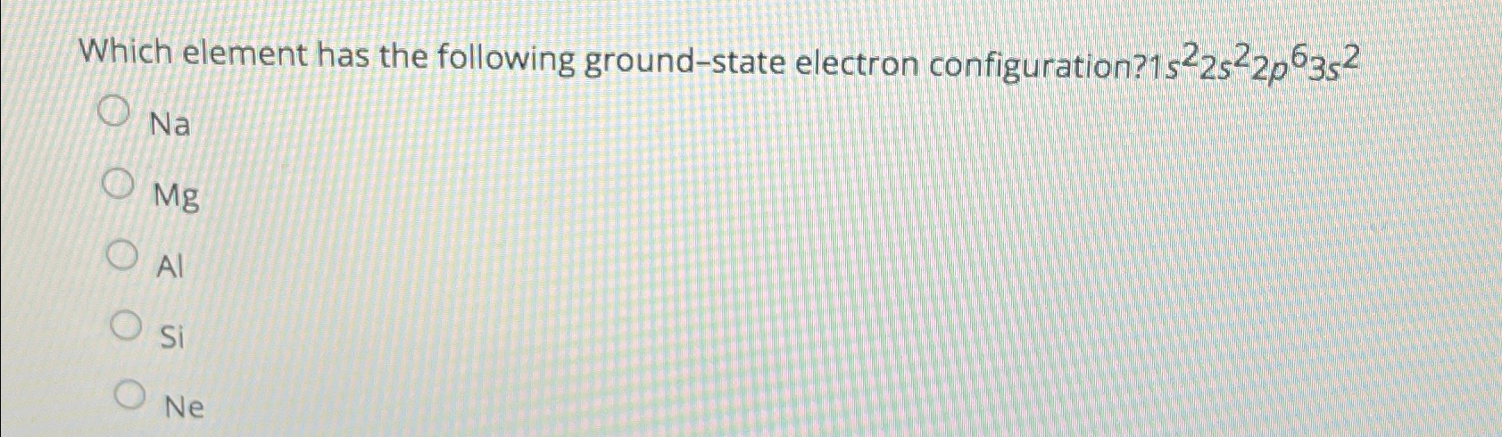 Solved Which Element Has The Following Ground State Electron