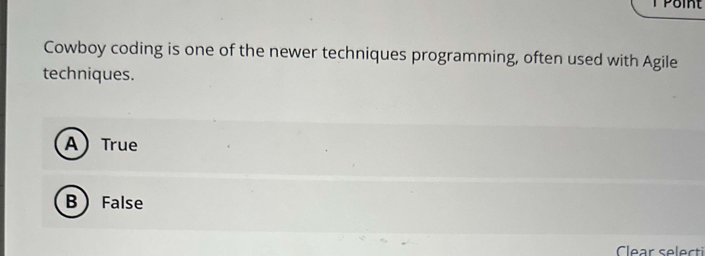 Solved Cowboy coding is one of the newer techniques | Chegg.com