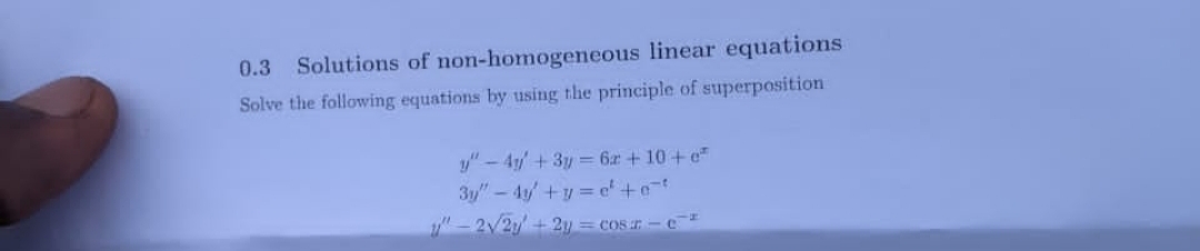 Solved 0.3 ﻿Solutions of non-homogeneous linear | Chegg.com
