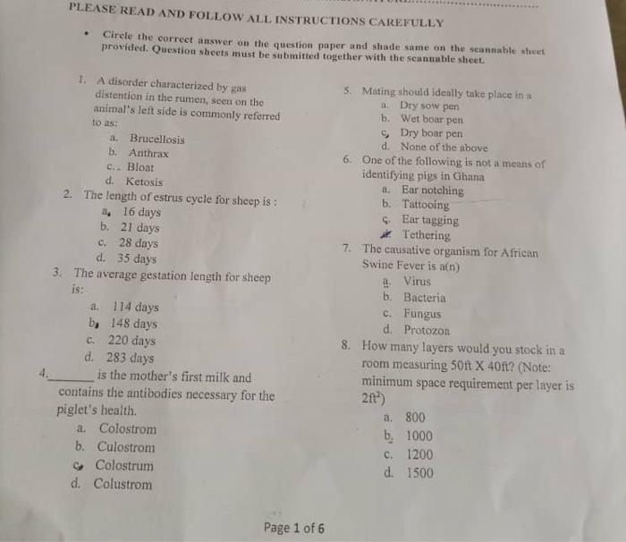 Solved - Circle the correct ansiver on the question paper | Chegg.com