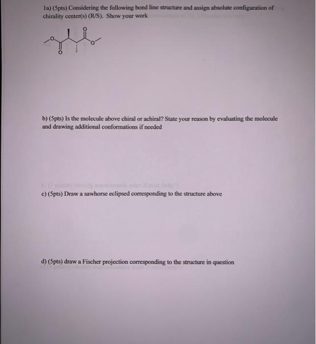 Solved la) (Spts) Considering the following bond line | Chegg.com