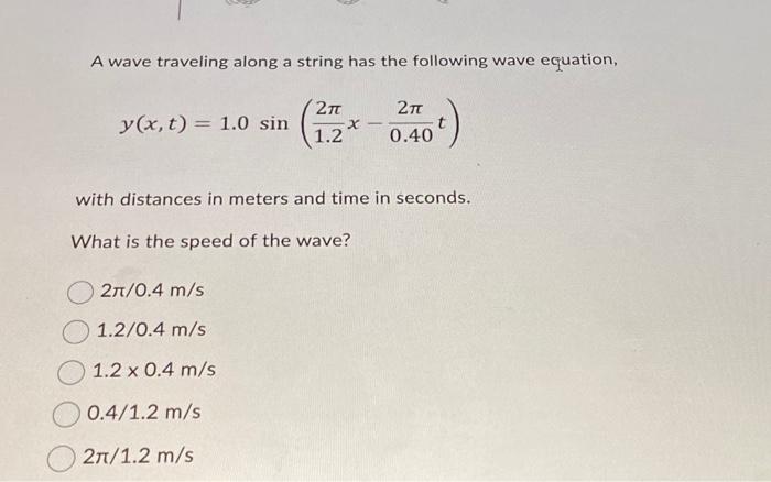 A wave traveling along a string has the following | Chegg.com