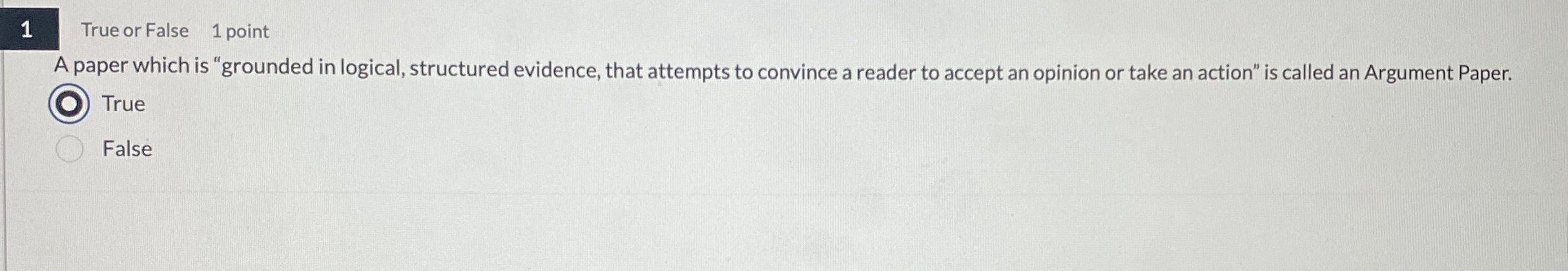 Solved 1True or False 1 ﻿pointA paper which is "grounded in | Chegg.com