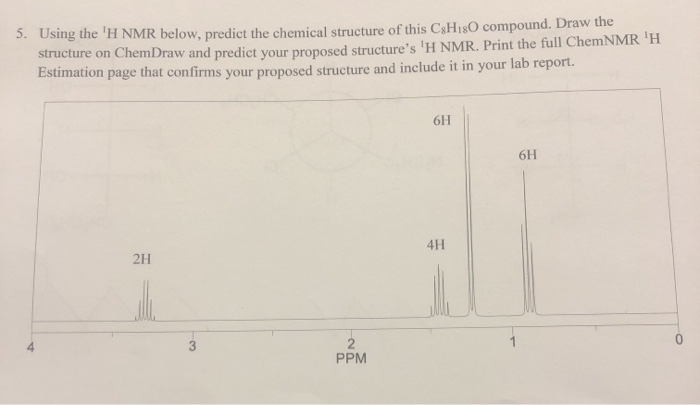 Solved 5. Using the 'H NMR below, predict the chemical | Chegg.com