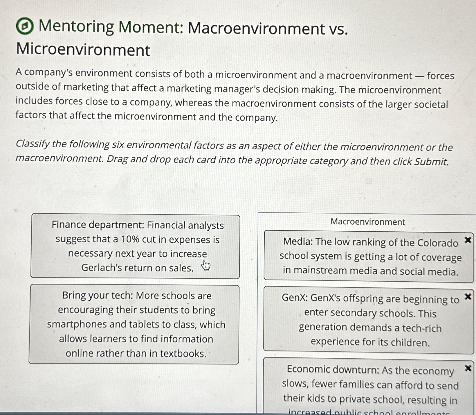 Solved (a) ﻿Mentoring Moment: Macroenvironment vs. | Chegg.com