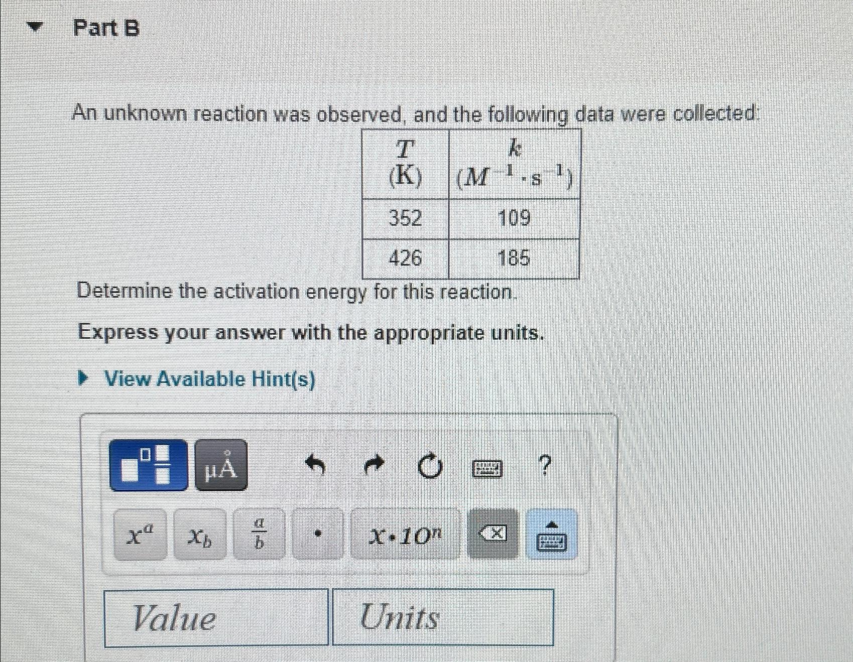Solved Part BAn unknown reaction was observed, and the | Chegg.com