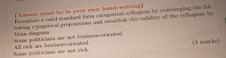Solved (Answer must be in your own hand-writing)Formulate a | Chegg.com