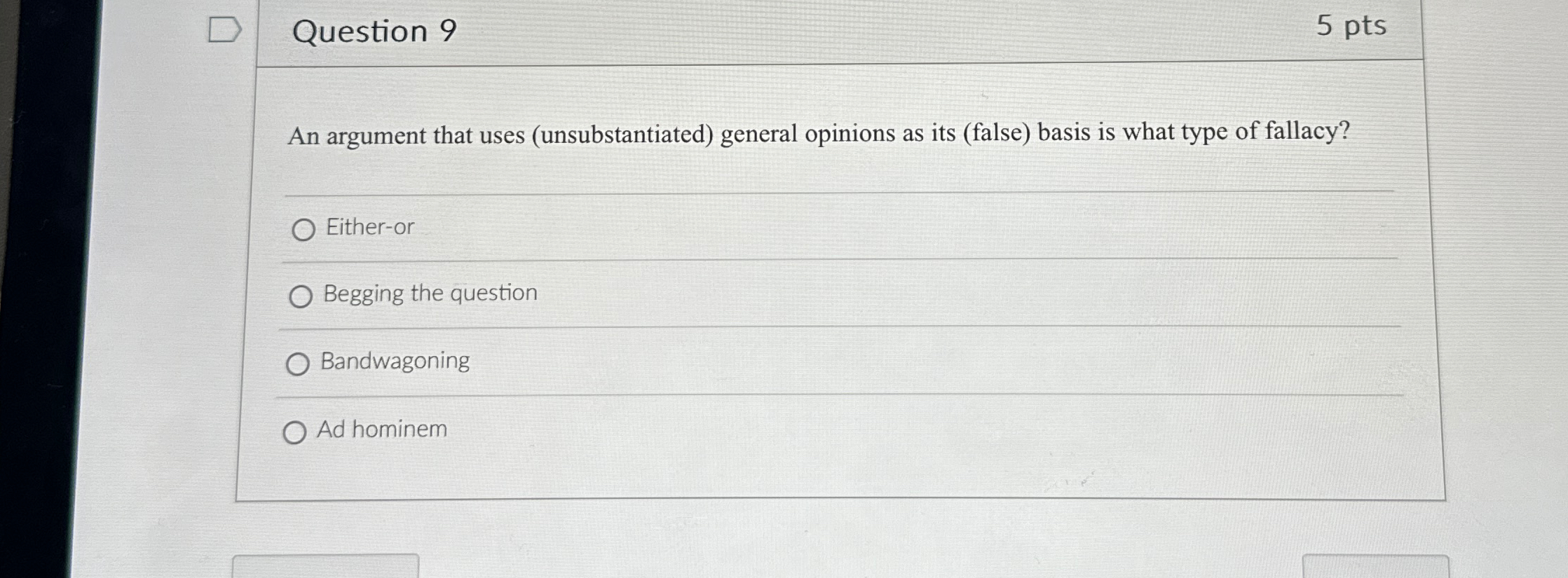 Solved Question 95 ﻿ptsAn argument that uses | Chegg.com