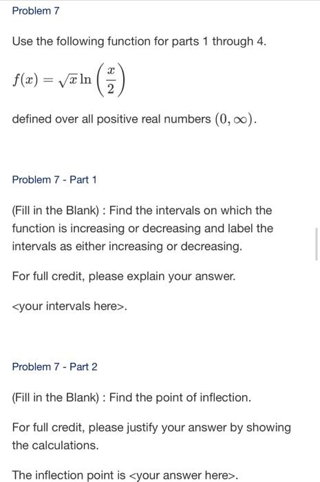 Solved (Fill in the Blank) : Find the intervals on which the | Chegg.com