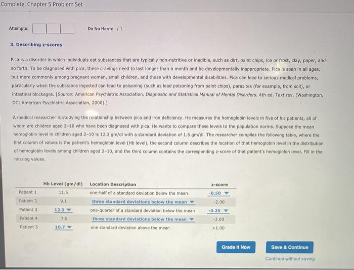 Solved Complete: Chapter 5 Problem Set Attempts: Do No Harm: | Chegg.com