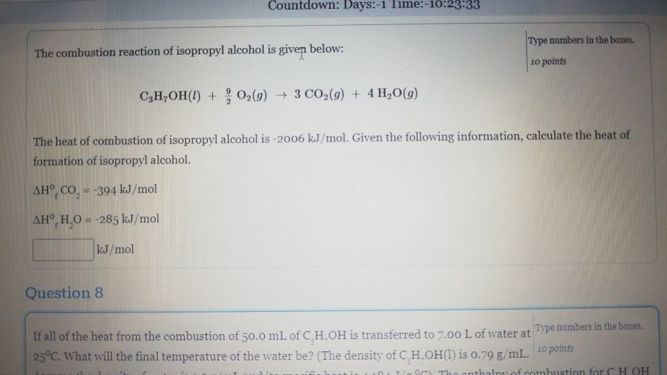 Solved Countdown: Days:-1 Time:-10:23:33 Type numbers in the | Chegg.com