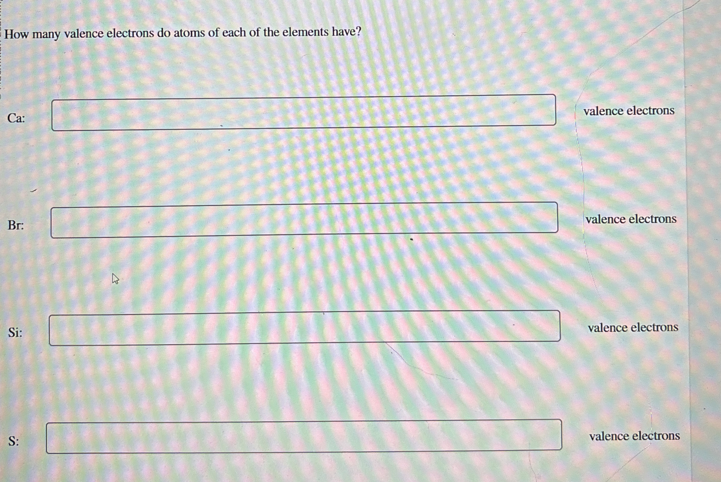 Solved How many valence electrons do atoms of each of the | Chegg.com