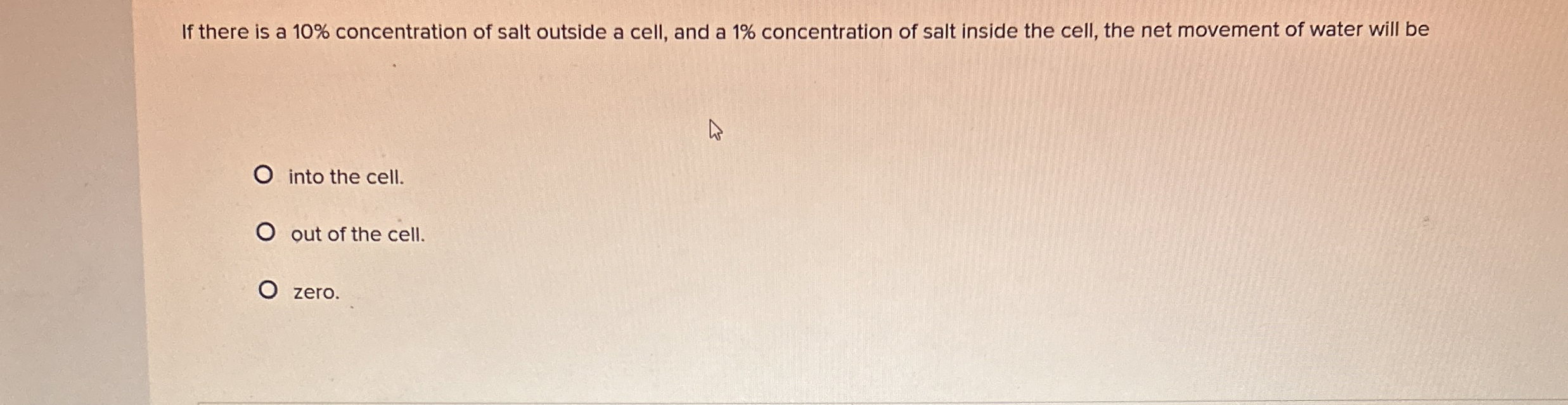 Solved If there is a 10% ﻿concentration of salt outside a | Chegg.com