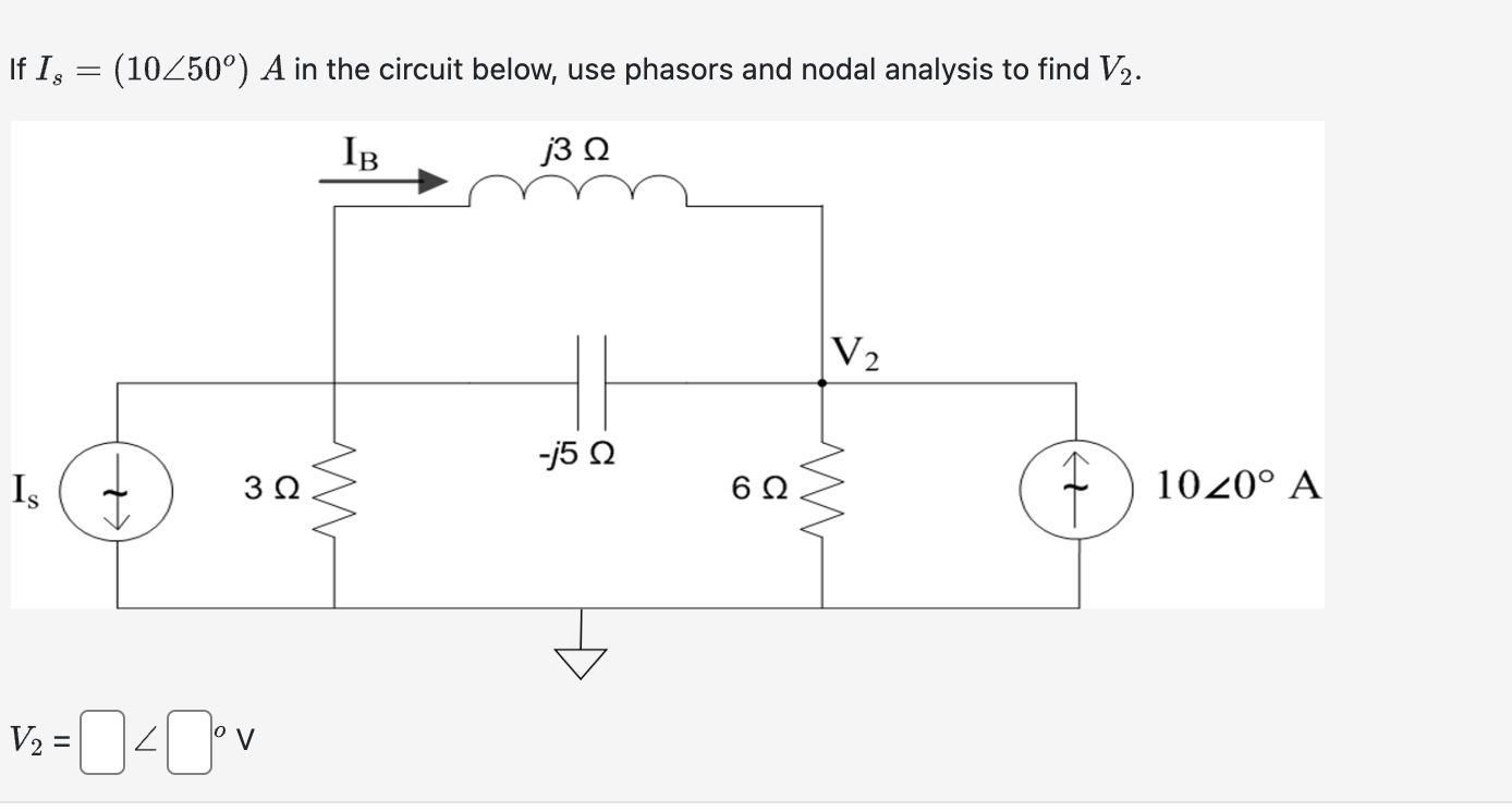 Solved If Is=(10∠50o) A in the circuit below, use phasors | Chegg.com