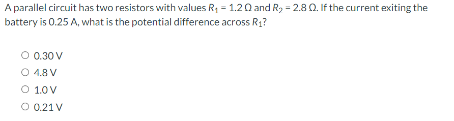 Solved A parallel circuit has two resistors with values | Chegg.com