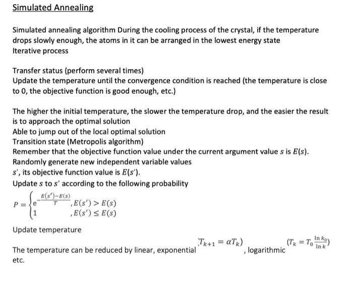 Solved Simulated Annealing Simulated annealing algorithm | Chegg.com