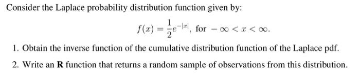 Solved Consider the Laplace probability distribution | Chegg.com